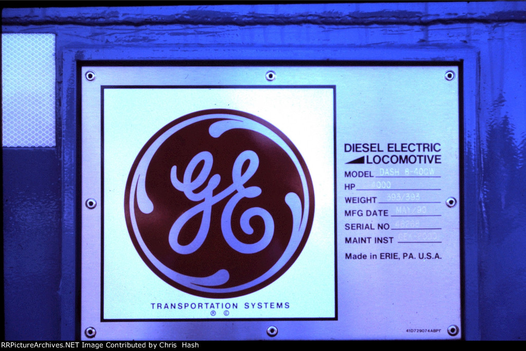 CR 6072 Builder Plate